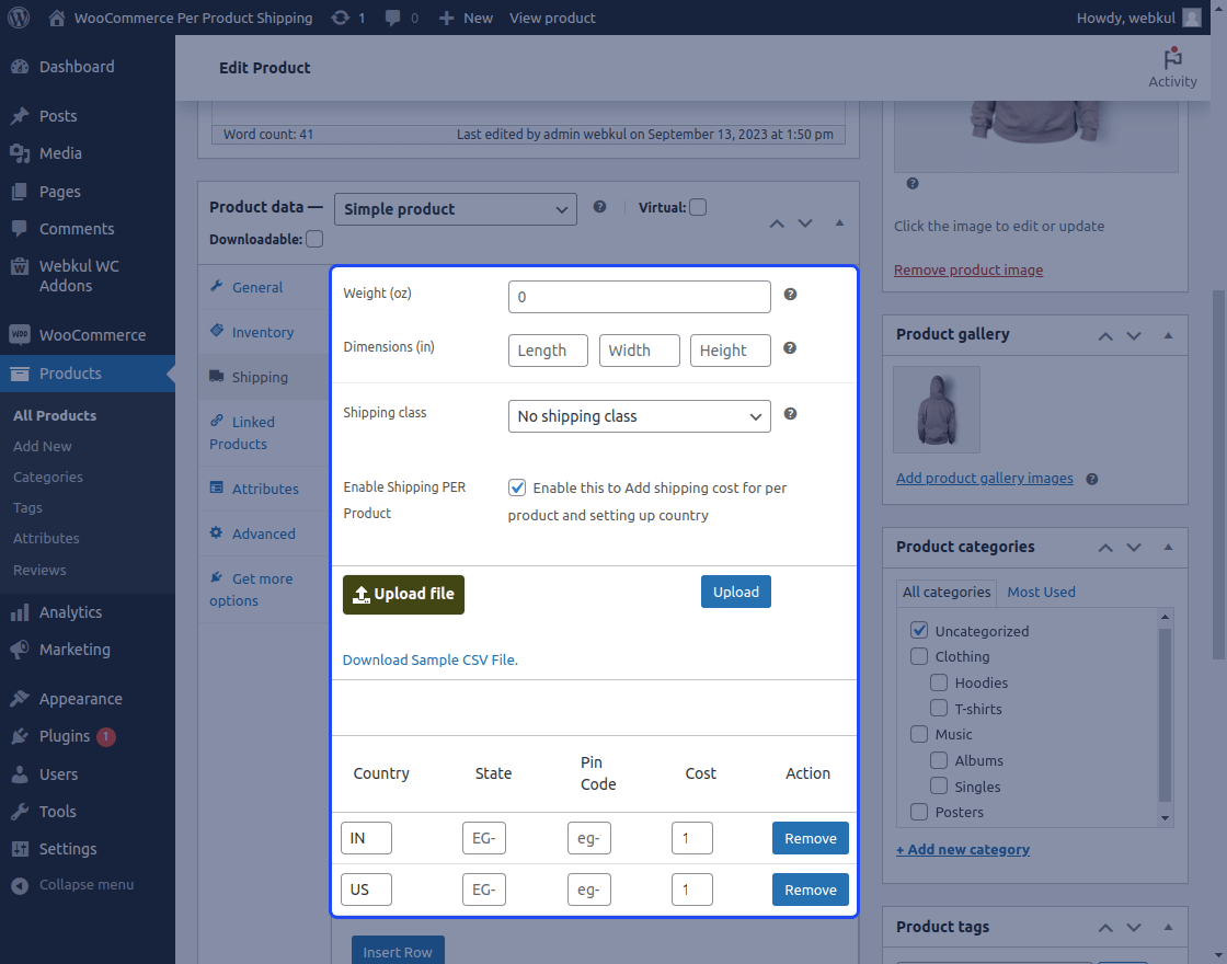 Wordpress Woocommerce Per Product Shipping Plugin By Webkul Codecanyon